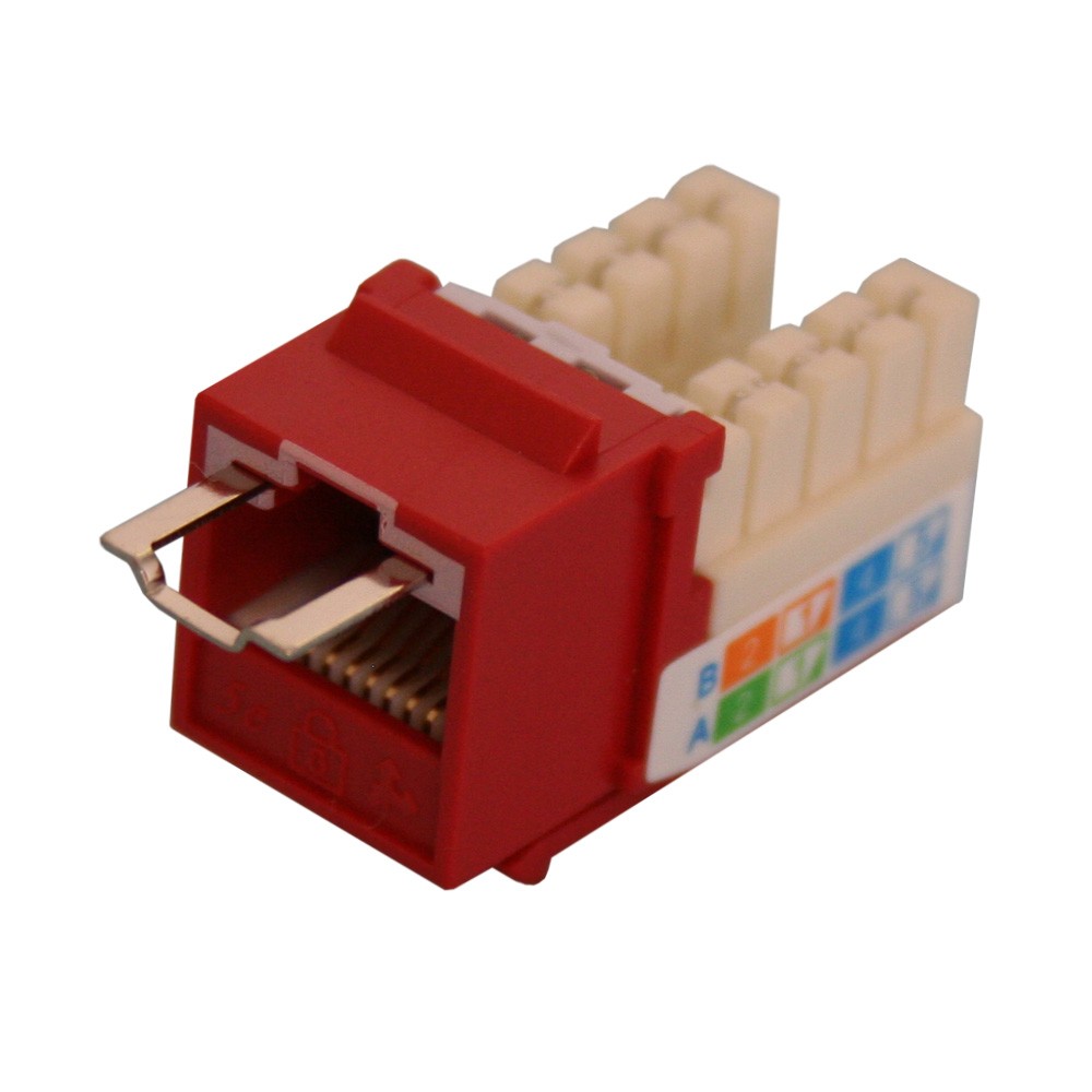 Cat 5E Locjack Keystone Jacks, 8P8C, Red, Ul – American Teledata Store