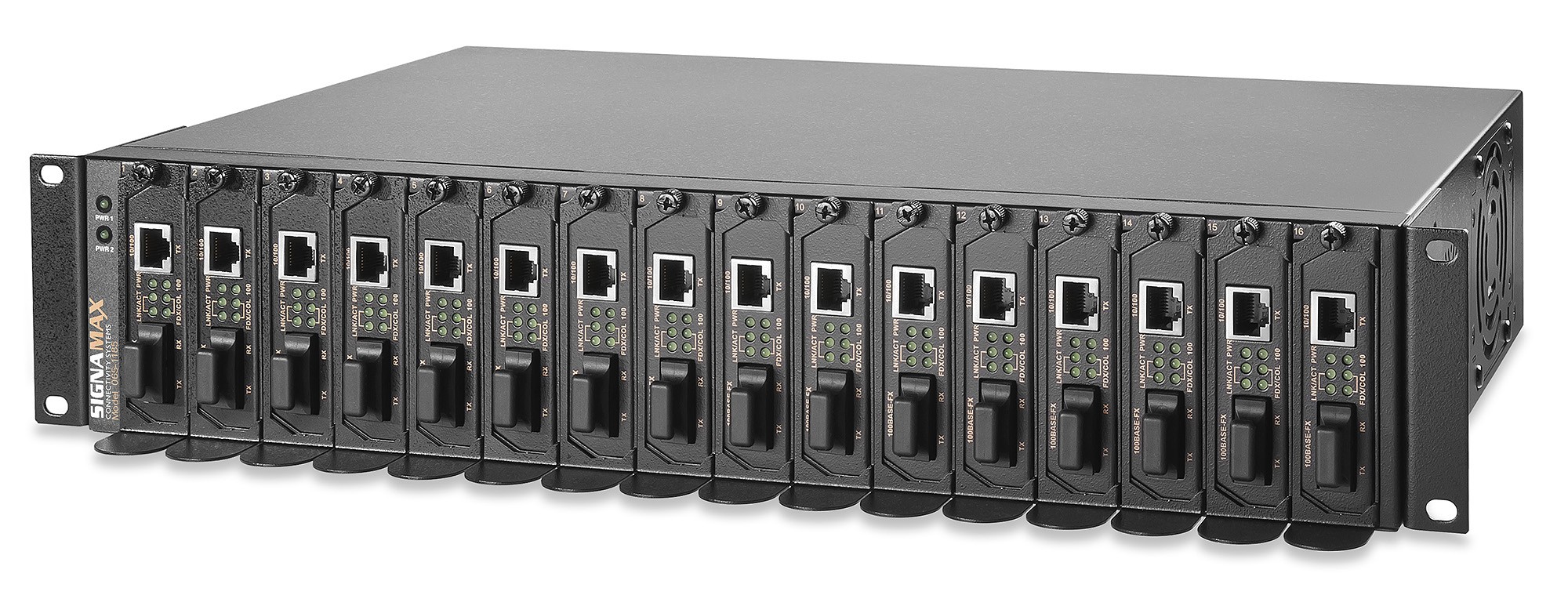 Signamax – 16-Bay Rack Mount Media Converter Chassis with Redundent ...