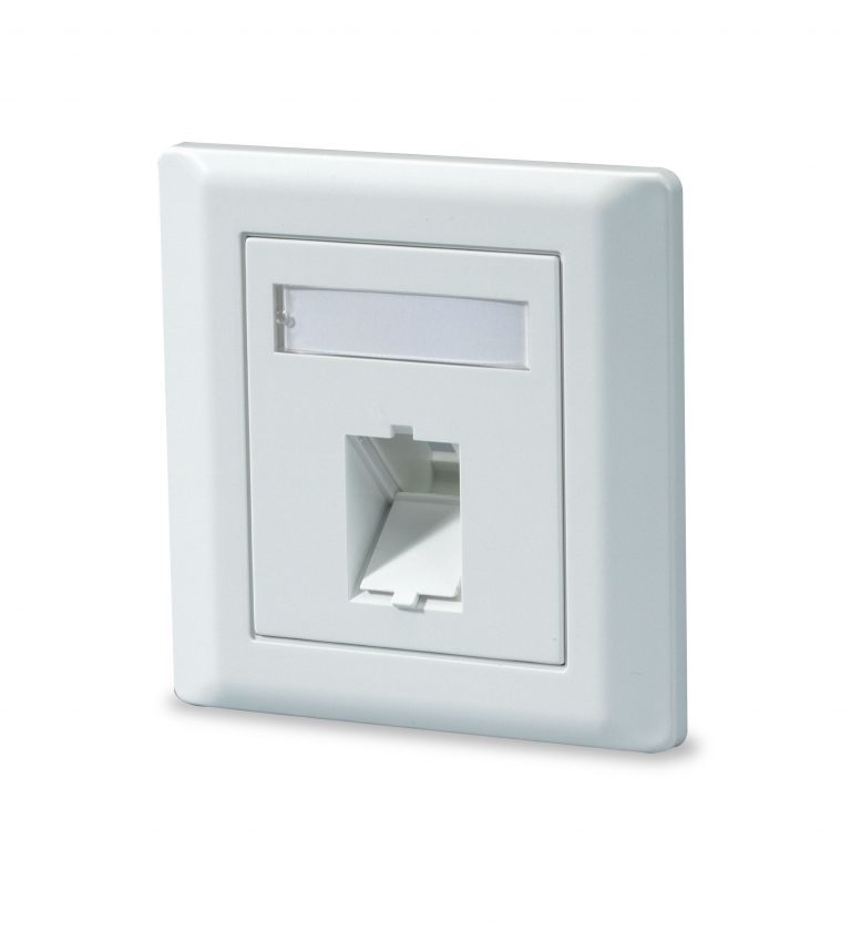 Signamax - 1-Port Angled Keystone Intl. Outlet, 85 x 85 mm, White ...