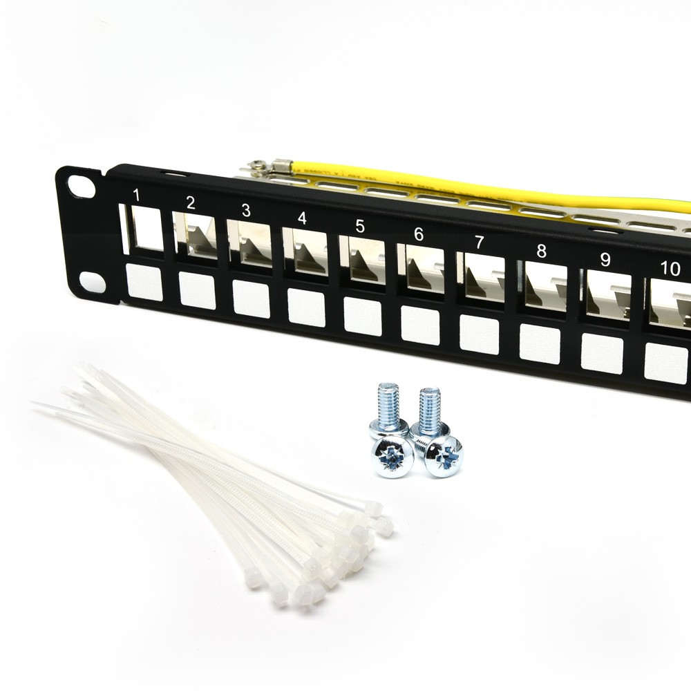 1U 24-Port CAT 5E/6/6A STP Blank Patch Panel – American Teledata Store