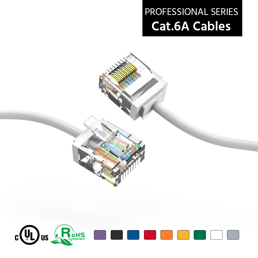 3Ft Cat6A UTP Super-Slim Ethernet Network Cable 32AWG White SKU ...