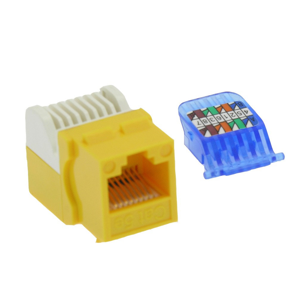 (Discontinued Product) Cat 5E Tool Less Keystone Jack Yellow - American ...