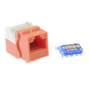 (Discontinued Product) Cat 5E Tool Less Keystone Jack Orange - American ...