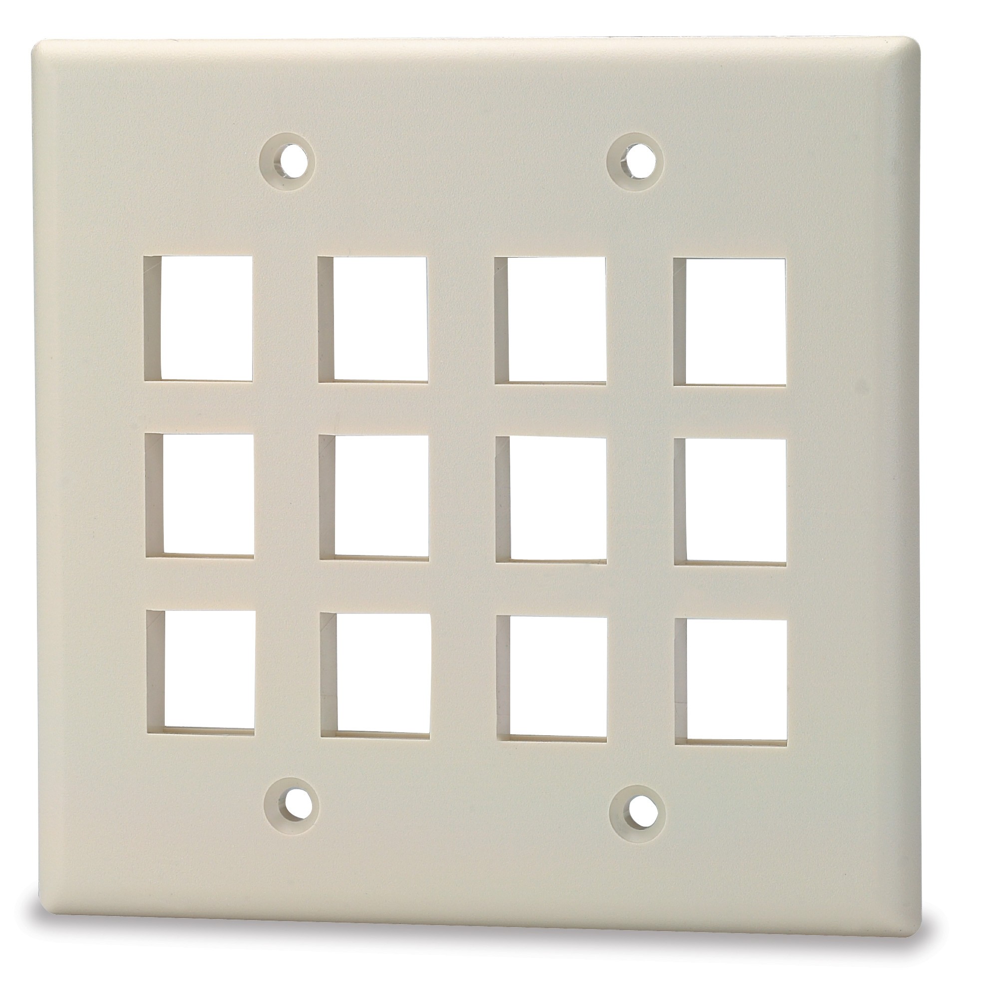Signamax - 12-Port Double Gang Faceplate w/o Labeling, Ivory - American ...