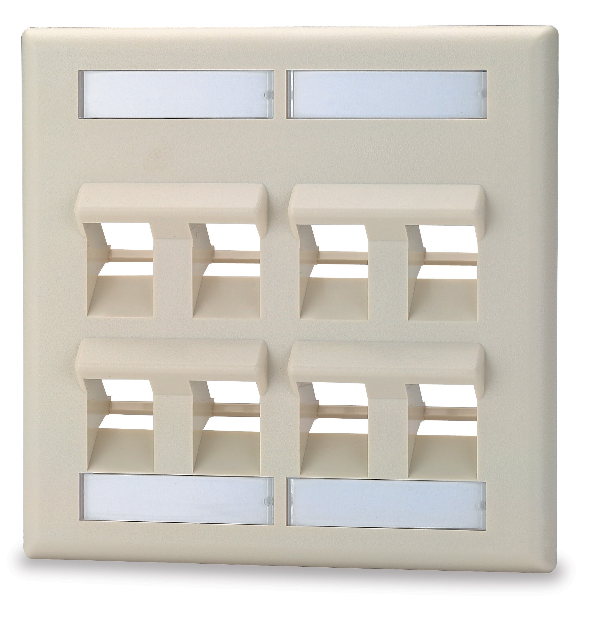 Signamax - 8-Port Double Gang Angled Faceplate, Ivory - American ...