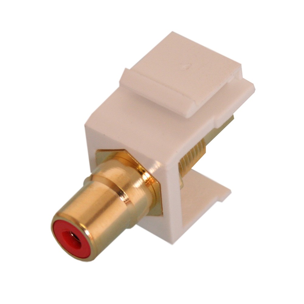Rca Keystone Module, Gold W/Red Insert, White - American Teledata Store