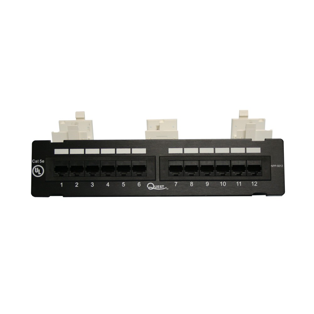Cat5E Wallmount Patch Panel, 12 Port, 8P8C, Eia568A/B, Ul - American ...