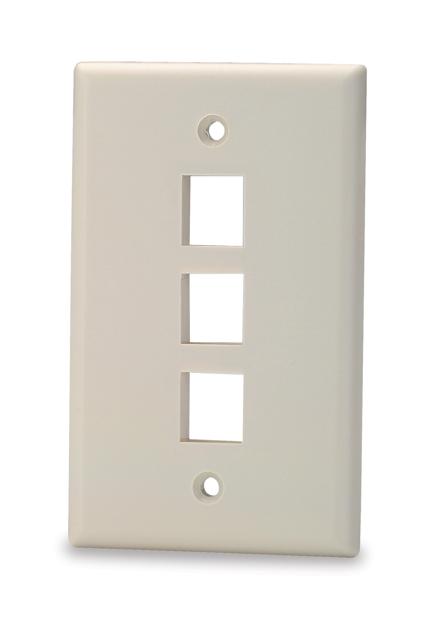 Signamax - 3-Port Single Gang Keystone Faceplate w/o Labeling, Ivory ...
