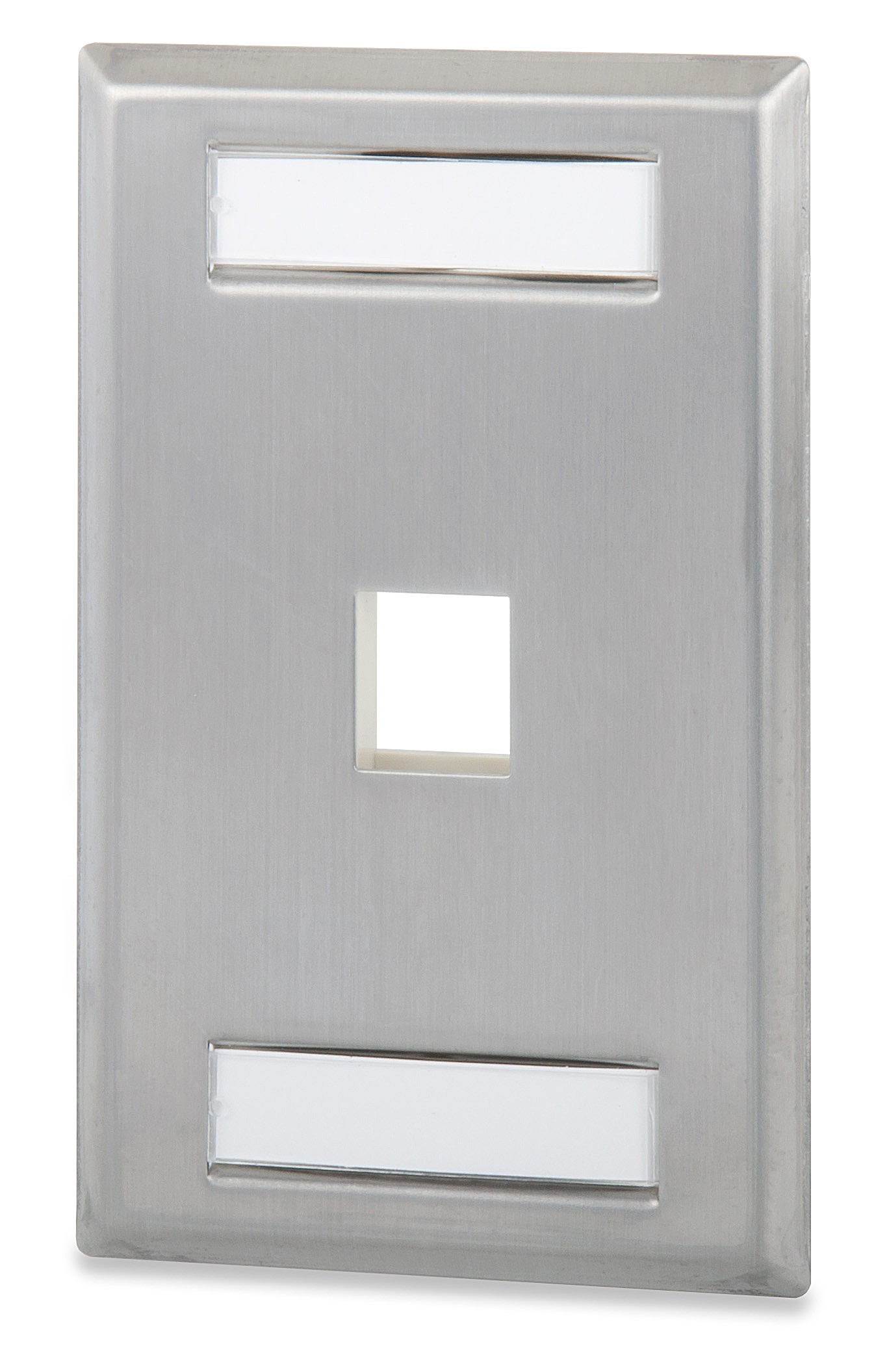 Signamax - 1-Port Single Gang S.Steel Faceplate with Labeling Window ...