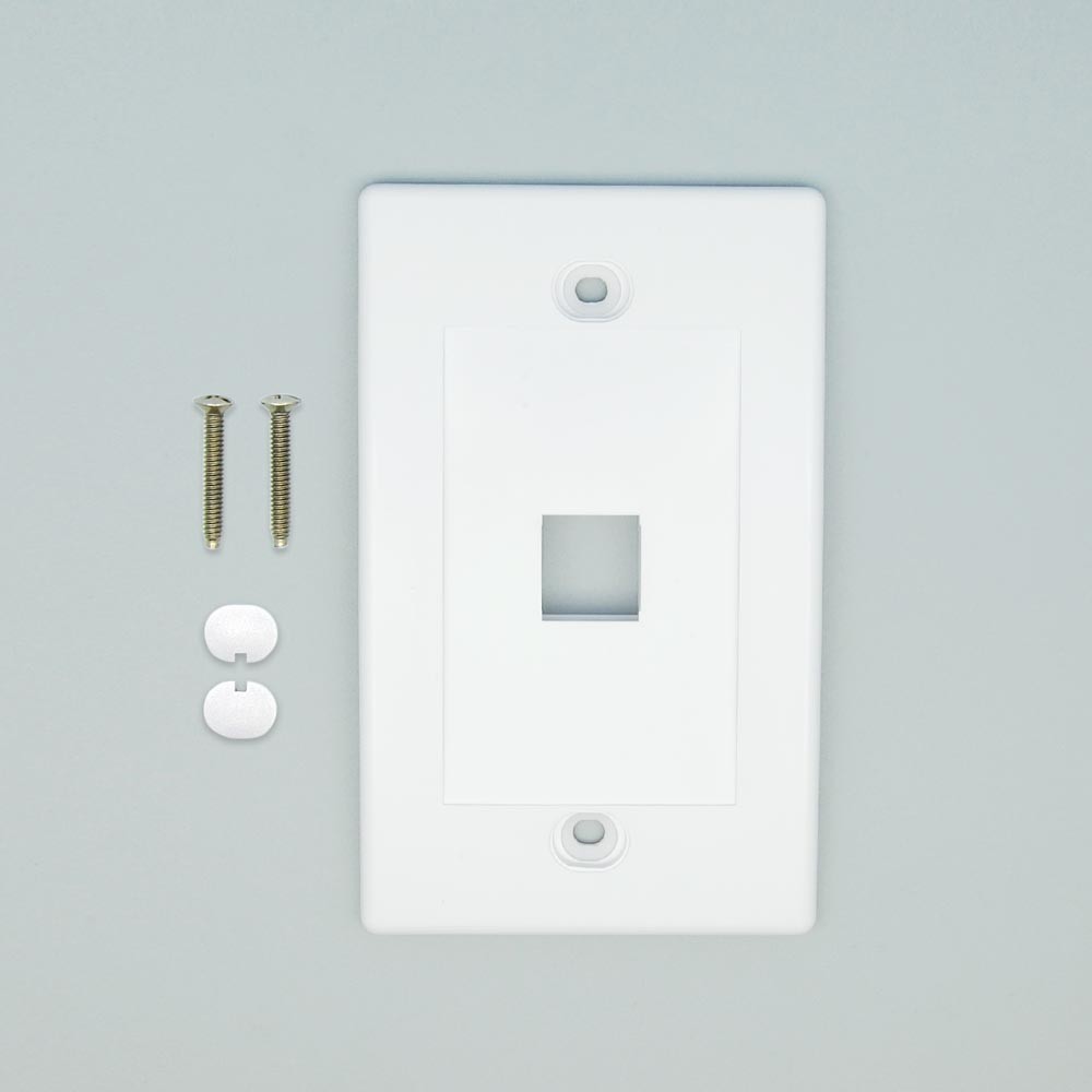 (Discontinued Product) 1Port Keystone Wallplate White Decora Type ...