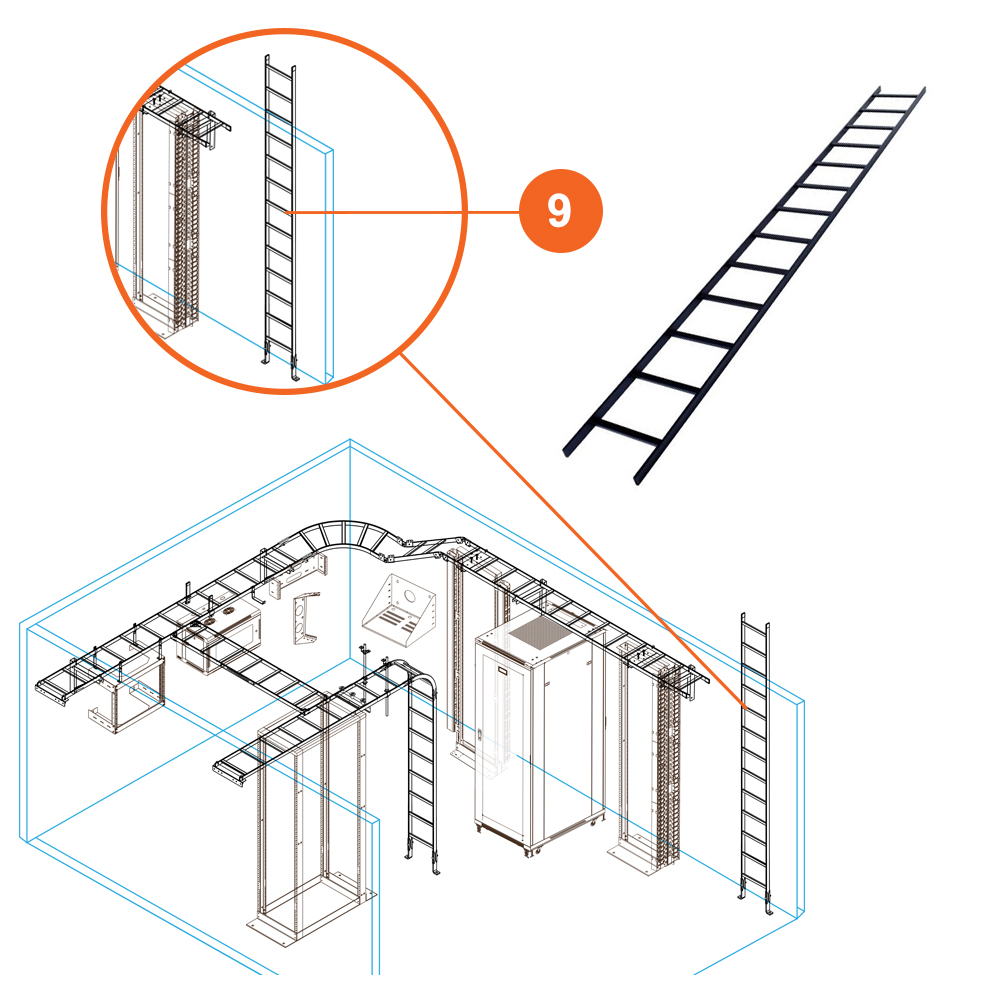 10' Ladder Rack Cable Runway Section, 10'(L) x 12"(W) SKU: ATDS104193 ...